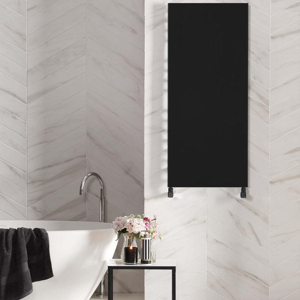 500x1600 - 906 W | Handdoekradiator Vlak Mat Zwart | 8+ | RK